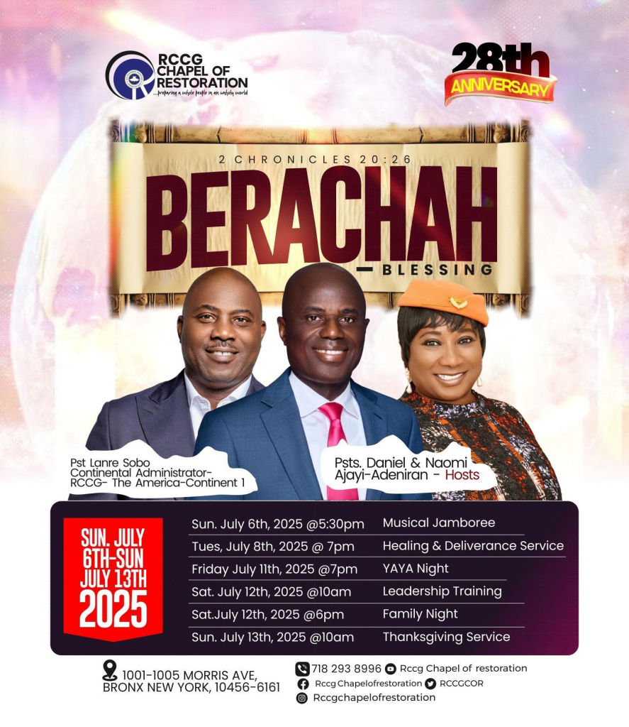 RCCG Chapel of Restoration – Preparing a whole people in an unholy world